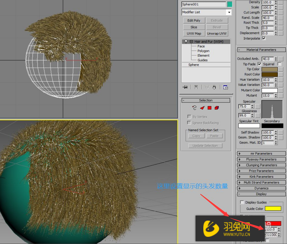 3dmax怎么制作棕色毛发？如何使用3damx创建毛发？ - 羽兔网