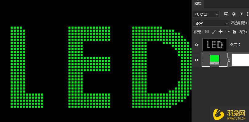 怎么利用PS制作LED灯文字效果？PS制作LED文字教程-羽兔网