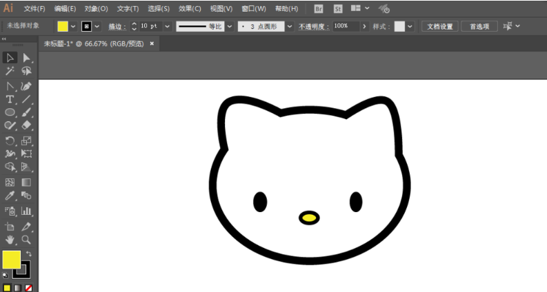 AI怎么绘制hellokitty猫头像呢?-羽兔网