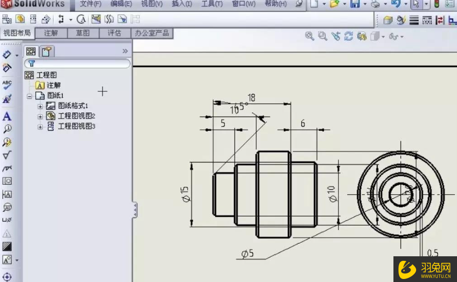 SolidWorks工程图尺寸怎么标注 - 羽兔网