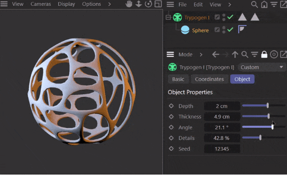 【亲测能用】Trypo Lite v1.1 for C4D R15-2023【多边形曲面细分圆孔镂空生成插件】免费版-羽兔网